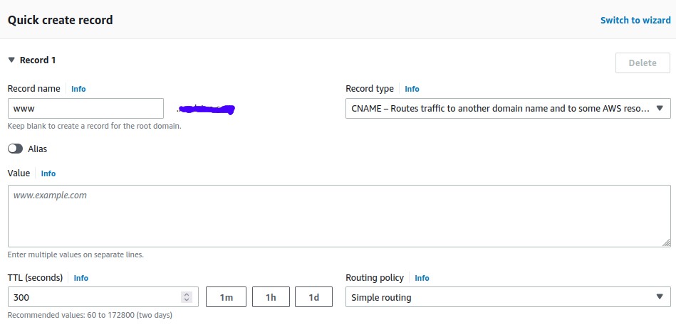 CNAME Record On Root Domain - In Route 53